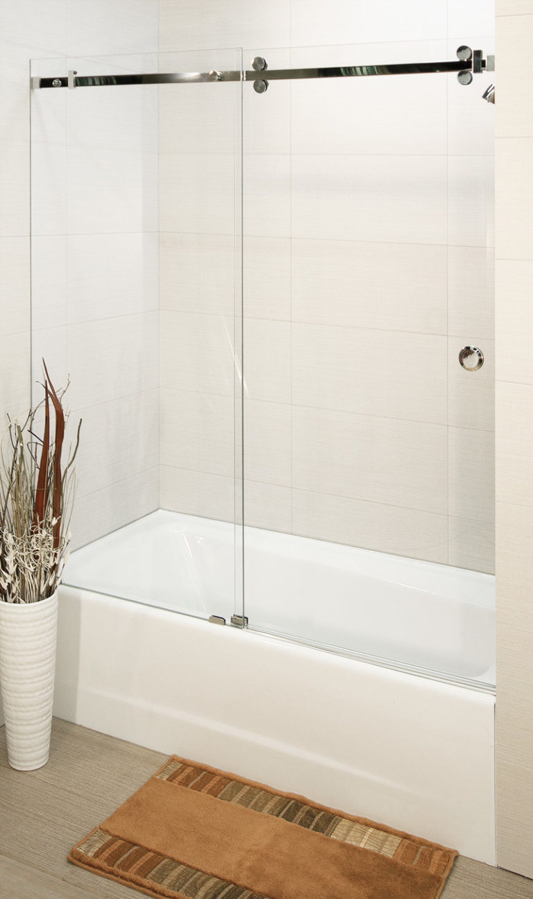 Volante® Frameless Sliding Tub Enclosure - Single Slider | Mr. Shower Door